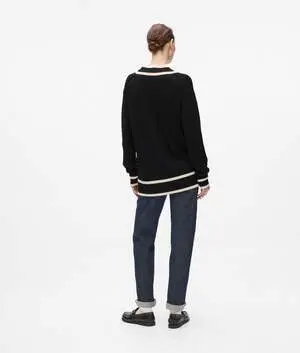 Karl Lagerfeld Wool Blend Rib-knit Autograph Cardigan