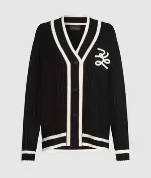 Karl Lagerfeld Wool Blend Rib-knit Autograph Cardigan