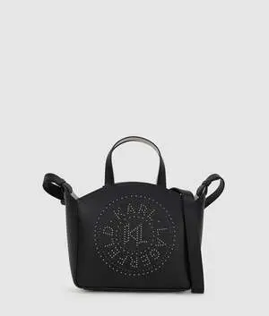 Karl Lagerfeld K/circle Small Studded Tote Bag - Black