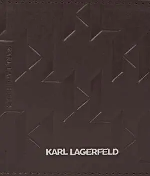 Karl Lagerfeld K/loom Leather Bi-fold Wallet - Fudge