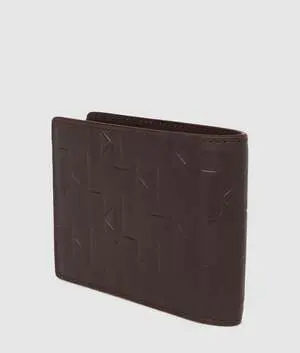 Karl Lagerfeld K/loom Leather Bi-fold Wallet - Fudge