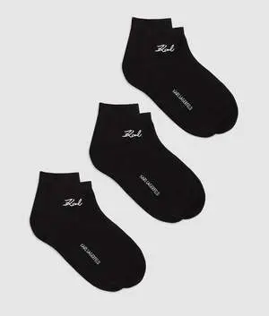 Karl Lagerfeld Signature Short Socks 3-pack - Black