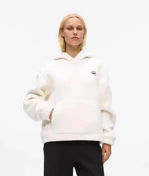 Karl Lagerfeld Ikon Teddy Hoodie - Cannoli Cream