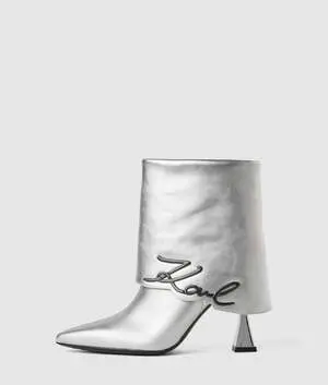 Karl Lagerfeld Exclusive Debut Ii Fold-down Boots - Silver