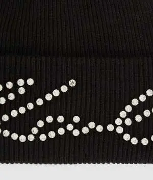 Karl Lagerfeld K/signature Rhinestone Beanie
