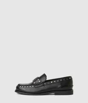 KL JEANS Mia Studded Loafers - Black/silver