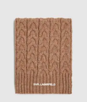 Karl Lagerfeld Cable-knit Scarf - Caramel