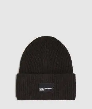KL JEANS Jeans Logo Patch Beanie - Black