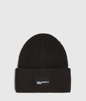 KL JEANS Jeans Logo Patch Long Beanie - Black