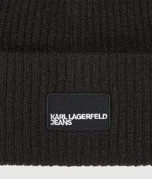 KL JEANS Jeans Logo Patch Long Beanie - Black