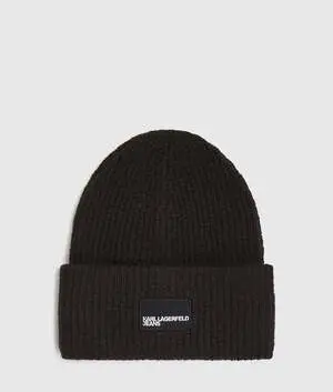 KL JEANS Jeans Logo Patch Long Beanie - Black
