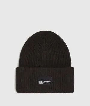 KL JEANS Jeans Logo Patch Long Beanie - Black
