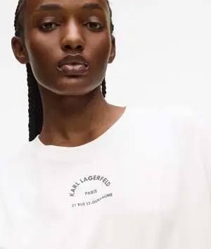 Karl Lagerfeld Relaxed Rue St-guillaume Glitter T-shirt - White