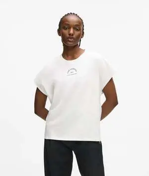 Karl Lagerfeld Relaxed Rue St-guillaume Glitter T-shirt - White