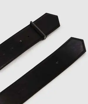 Karl Lagerfeld Autograph Rhinestone Embellished Leather Belt - Black