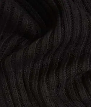 KL JEANS Rib-knit Logo Patch Scarf - Black