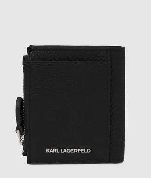 Karl Lagerfeld Ikon Pebble Small Bi-fold Wallet - Black