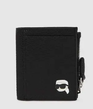 Karl Lagerfeld Ikon Pebble Small Bi-fold Wallet - Black