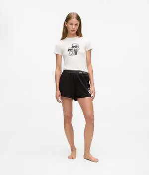Karl Lagerfeld Ikon Pajama Shorts - Black