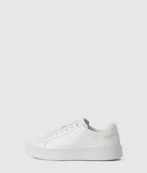 Karl Lagerfeld Maxi Kup Leather Sneakers - White