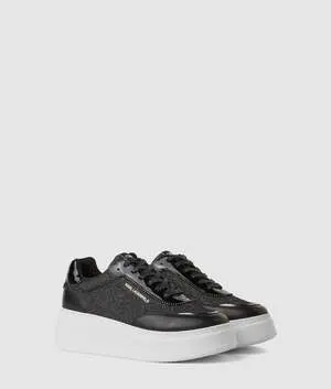 Karl Lagerfeld Glitter Embellished Wedge Sneakers