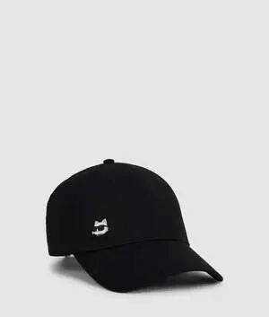 Karl Lagerfeld Ikon Choupette Pin Baseball Cap - Black