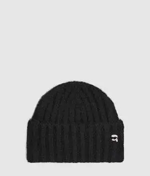 Karl Lagerfeld Ikon Knit Beanie - Black