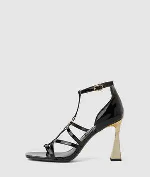 Karl Lagerfeld Debutante Strap Heeled Sandals - Black