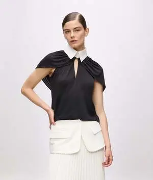 Karl Lagerfeld Cape Top With Pointed Collar