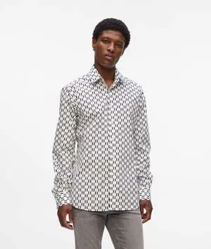 Karl Lagerfeld Monogram Shirt - White/black