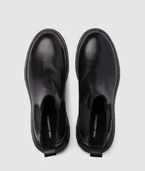 Karl Lagerfeld Goat Skin Leather Chelsea Ankle Boots