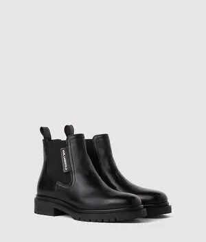 Karl Lagerfeld Goat Skin Leather Chelsea Ankle Boots