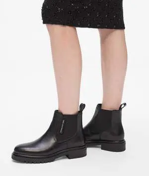 Karl Lagerfeld Goat Skin Leather Chelsea Ankle Boots