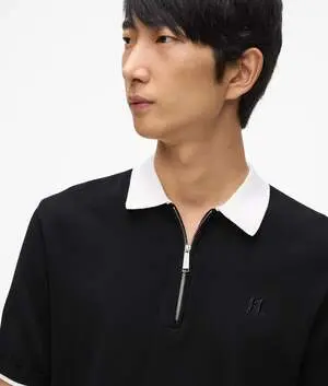 Karl Lagerfeld Contrast Collar Polo Shirt