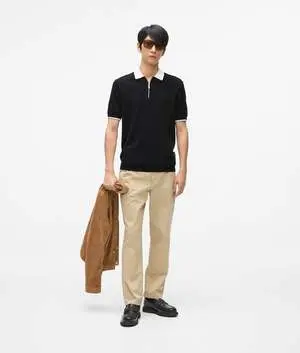 Karl Lagerfeld Contrast Collar Polo Shirt