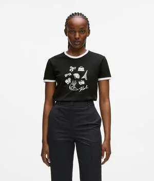 Karl Lagerfeld Karl Lagerfeld Organic Cotton Graphic T-Shirt Black