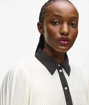 Karl Lagerfeld Pleated Shirt With Contrasting Details