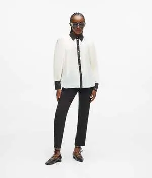 Karl Lagerfeld Pleated Shirt With Contrasting Details