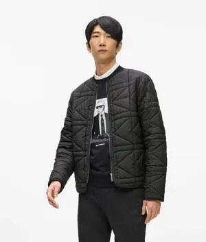 Karl Lagerfeld Lightweight Quilted Zip-up Jacket - Black