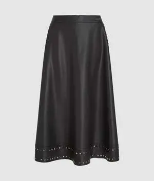 Karl Lagerfeld Studded A-line Midi Skirt