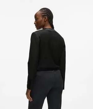 Karl Lagerfeld Cropped Tailored Jacket With Signature Buttons