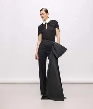 Karl Lagerfeld Studio Bow Detail Tailored Pants - Black