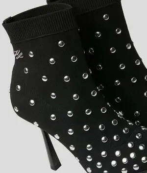 Karl Lagerfeld Pandara Knitted Studded Ankle Boots