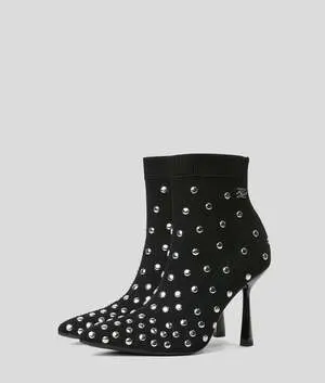 Karl Lagerfeld Pandara Knitted Studded Ankle Boots