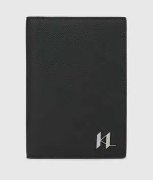 Karl Lagerfeld K/monogram Passport Holder - Black