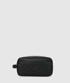 Karl Lagerfeld K/traveller Wash Bag With Embossed Monogram - Black