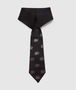 Karl Lagerfeld K/autograph Collar And Tie Set - Black
