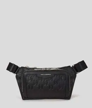 Karl Lagerfeld K/loom Leather Belt Bag - Black