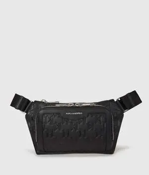 Karl Lagerfeld K/loom Leather Belt Bag - Black