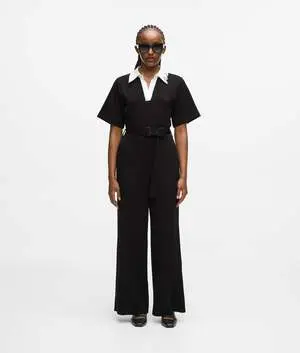 Karl Lagerfeld Signature Collar Jumpsuit
